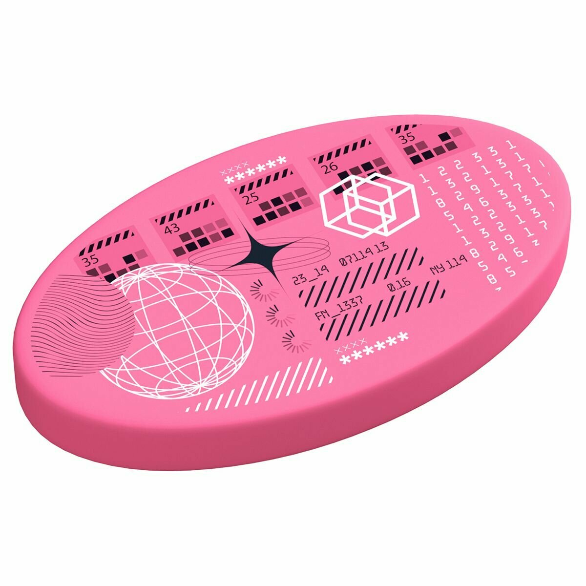 Ластик Berlingo "Future Tech", овальный, термопластичная резина, 50*28*7мм, цвет красный