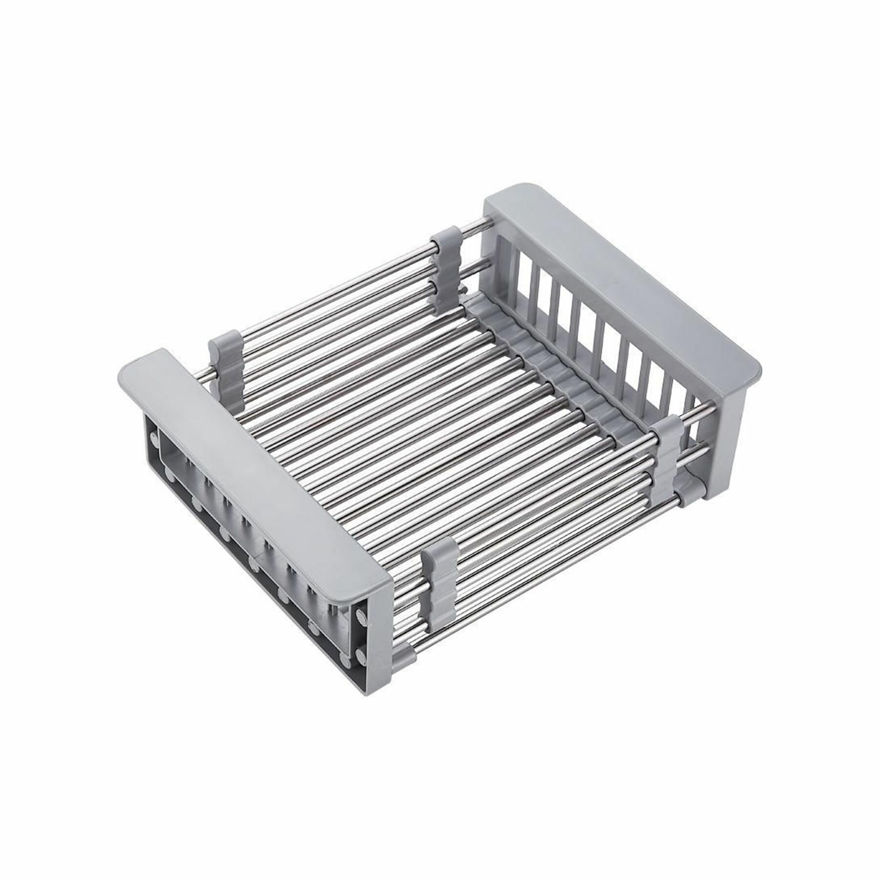 Коландер к кухонным мойкам для сушки столовых приборов, овощей и фруктов, Сушилка для посуды на раковину складная, DIADONNA, хром