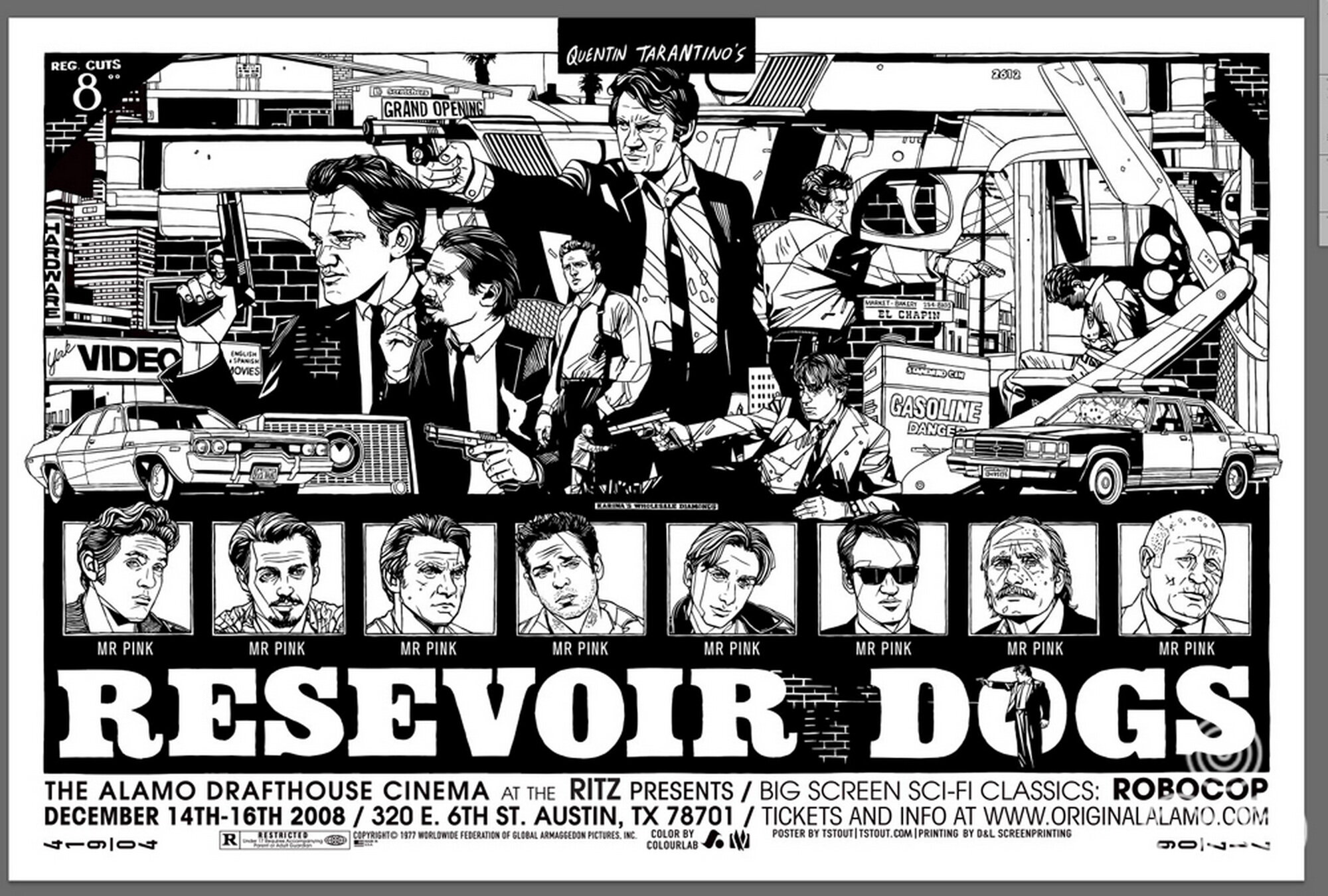 Плакат, постер Бешеные псы (Reservoir Dogs) 1992 на бумаге, размер 21х30см