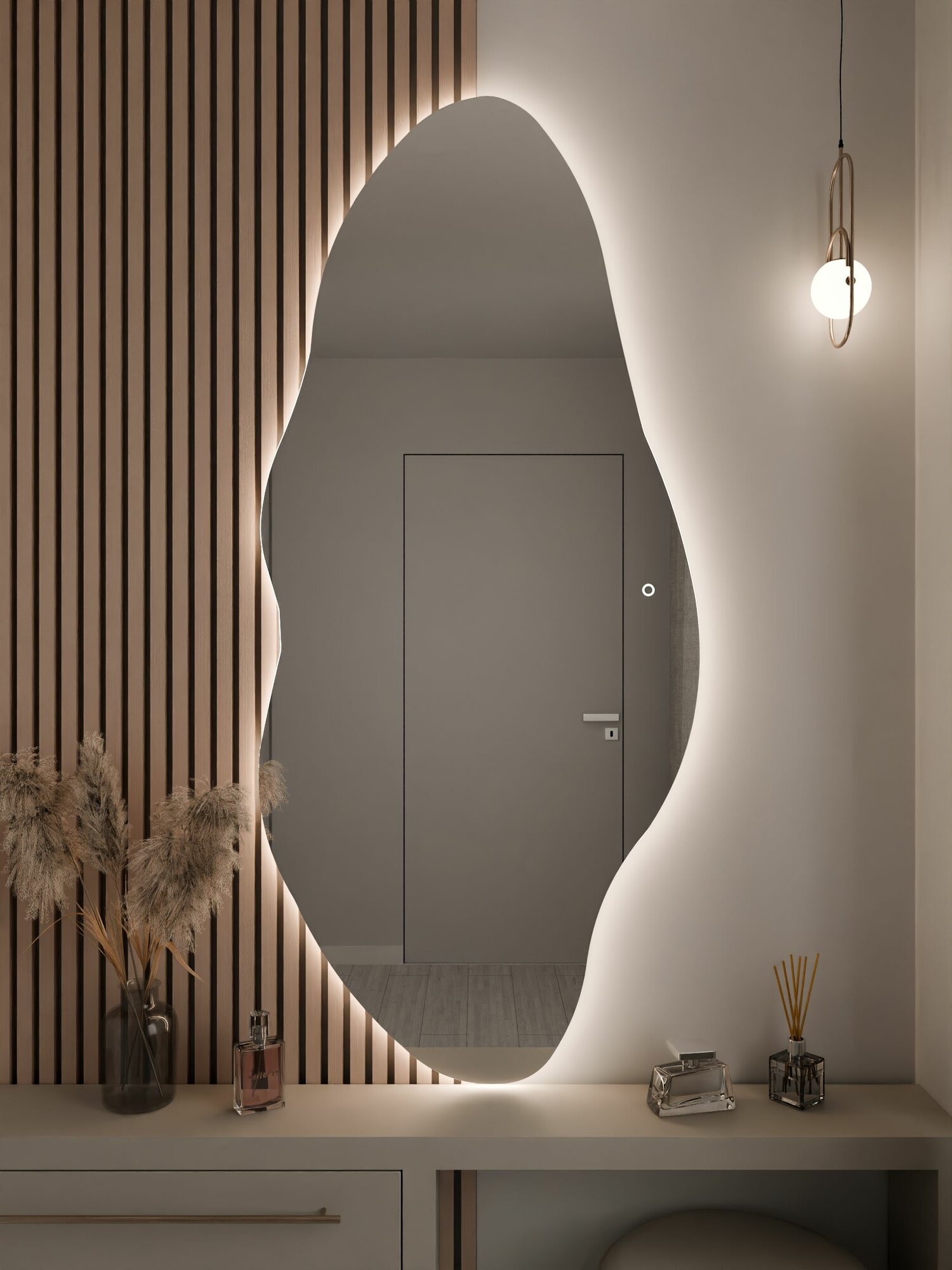 Зеркало 165х75 см. CLOUD MIRROR М4 настенное фигурное сенсорное