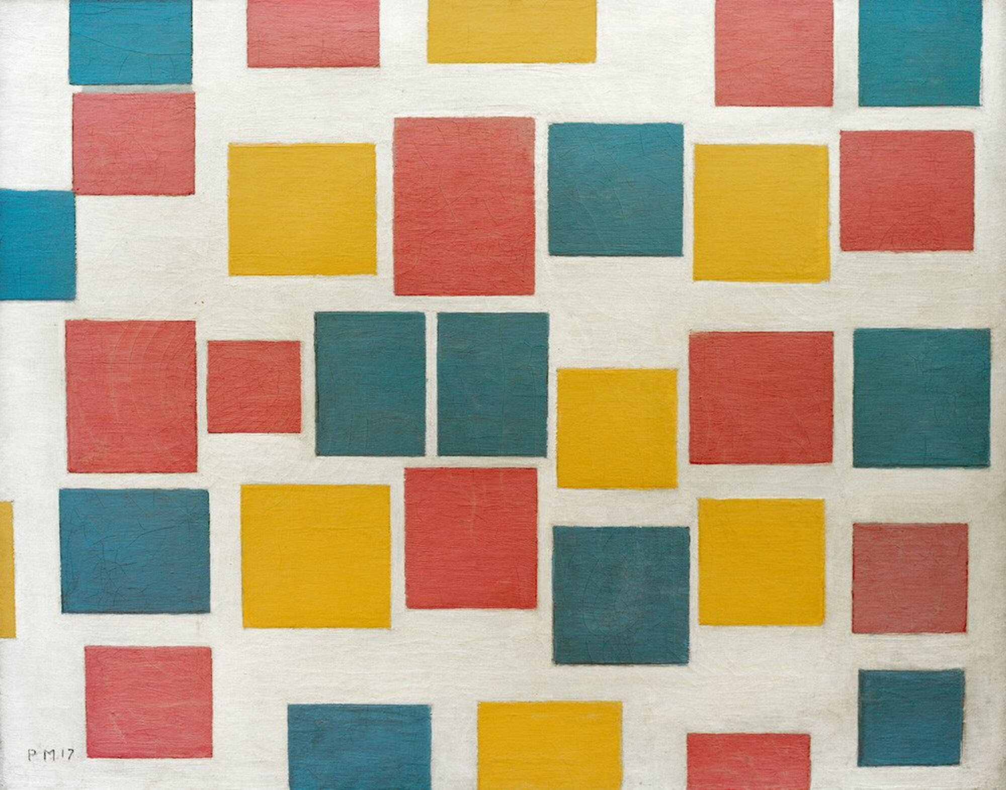 Плакат, постер Мондриан: ранние прямоугольники на бумаге, размер 21х30см