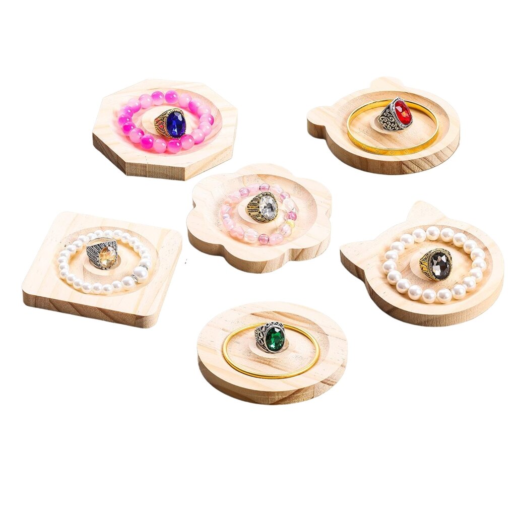 Набор из 6 Художественных Круглых Деревянных Досок Для Изготовления Ювелирных изделий из Бисера для Изготовления и Демонстрации Браслетов