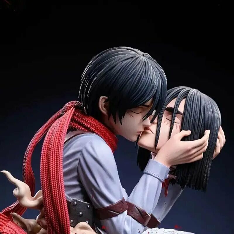 Фигурки «Атака Титанов» Микаса Акерман и Эрен Йегер Bandai, no box, Бордовый, Унисекс