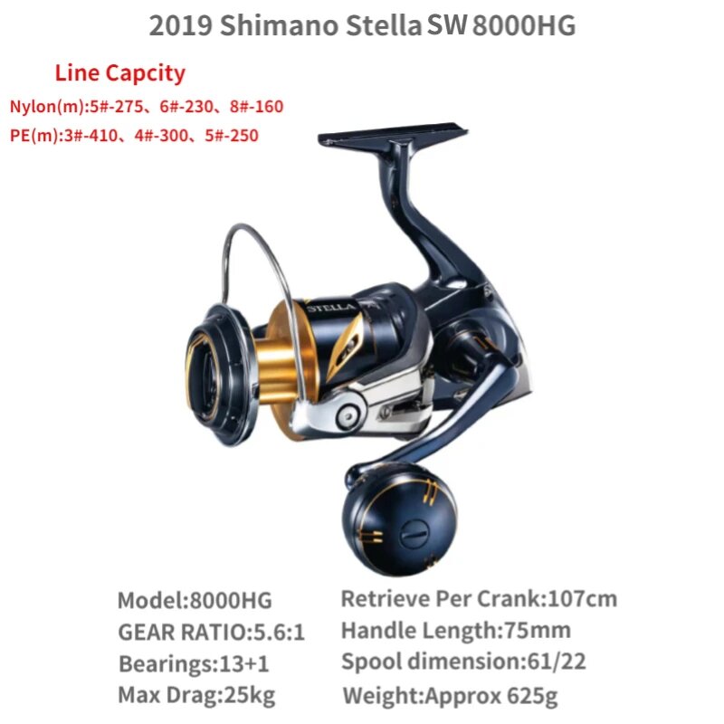 Спиннинговая катушка Shimano Stella SW 8000HG