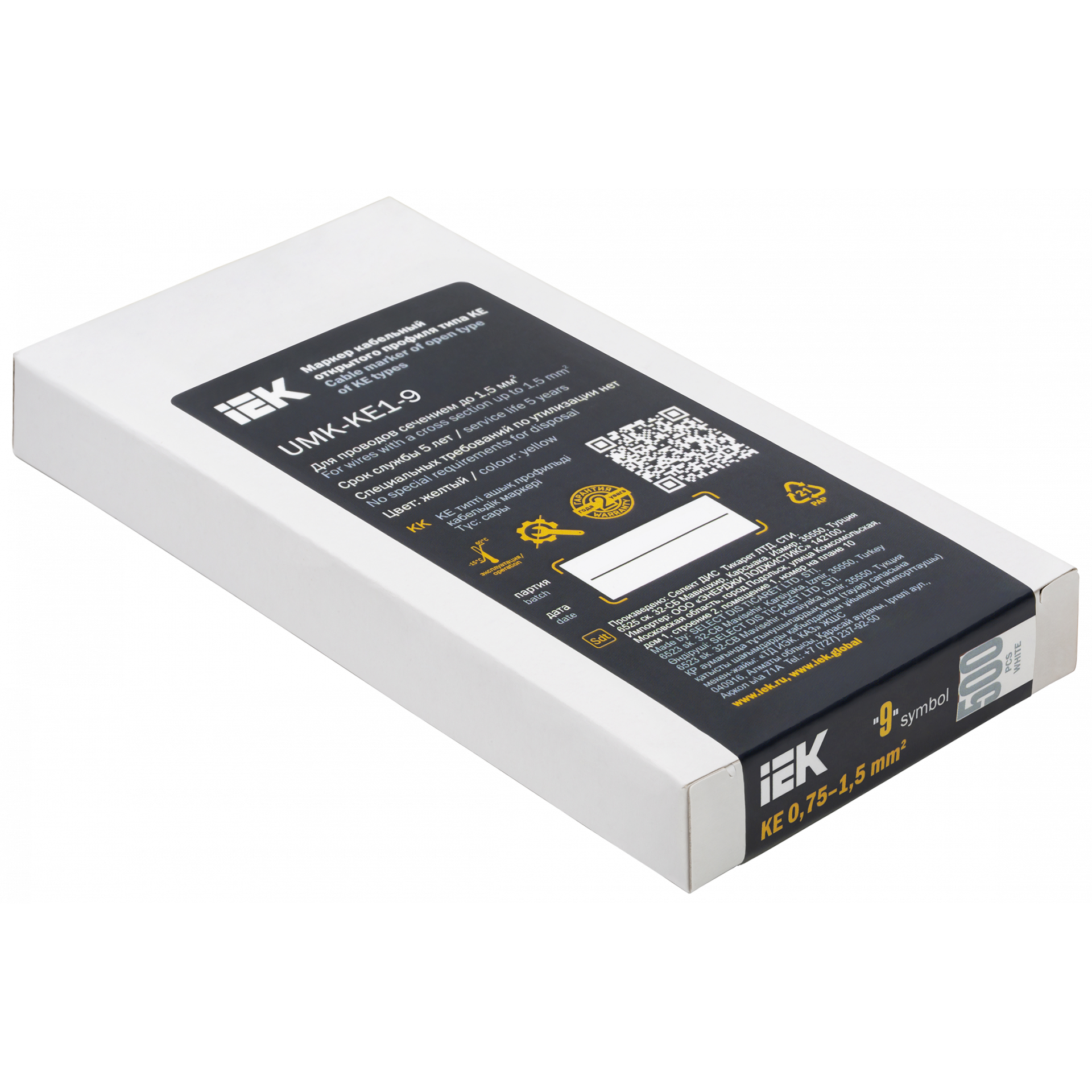 Маркер открытого типа KE 0,75-1,5мм2 символ 9 (500шт/упак), IEK UMK-KE1-9 (1 упак)