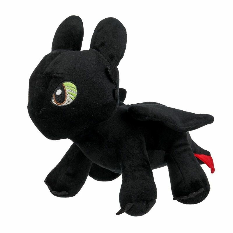 Мягкая игрушка Добрые Игрушки "Дракон", 20 см, черный, без чипа