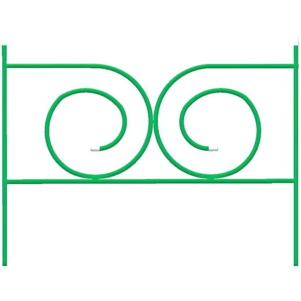 Заборчик садовый «Симфония», зеленый, металл, 56х64х320см, 5 деталей