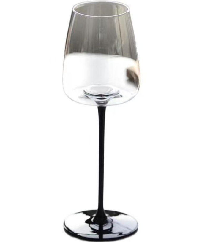 Винный стакан с кристаллом Blacktooth, высотой 24CM калибр 5.5CM дно 7.2CM емкость 380 ML, 2 шт.