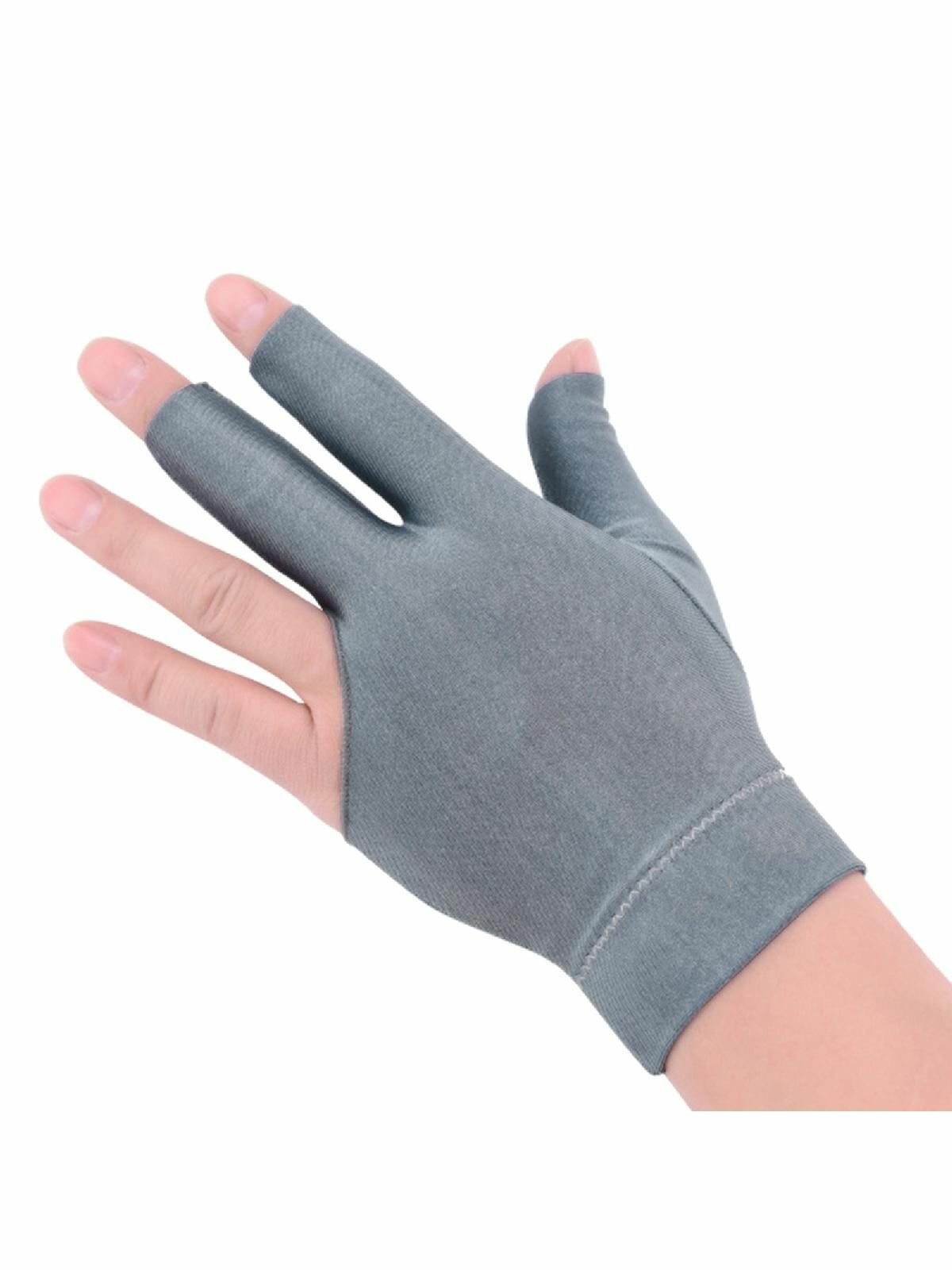 Прочие бильярдные расходники и аксессуары, Бильярдные перчатки на три пальца-серые