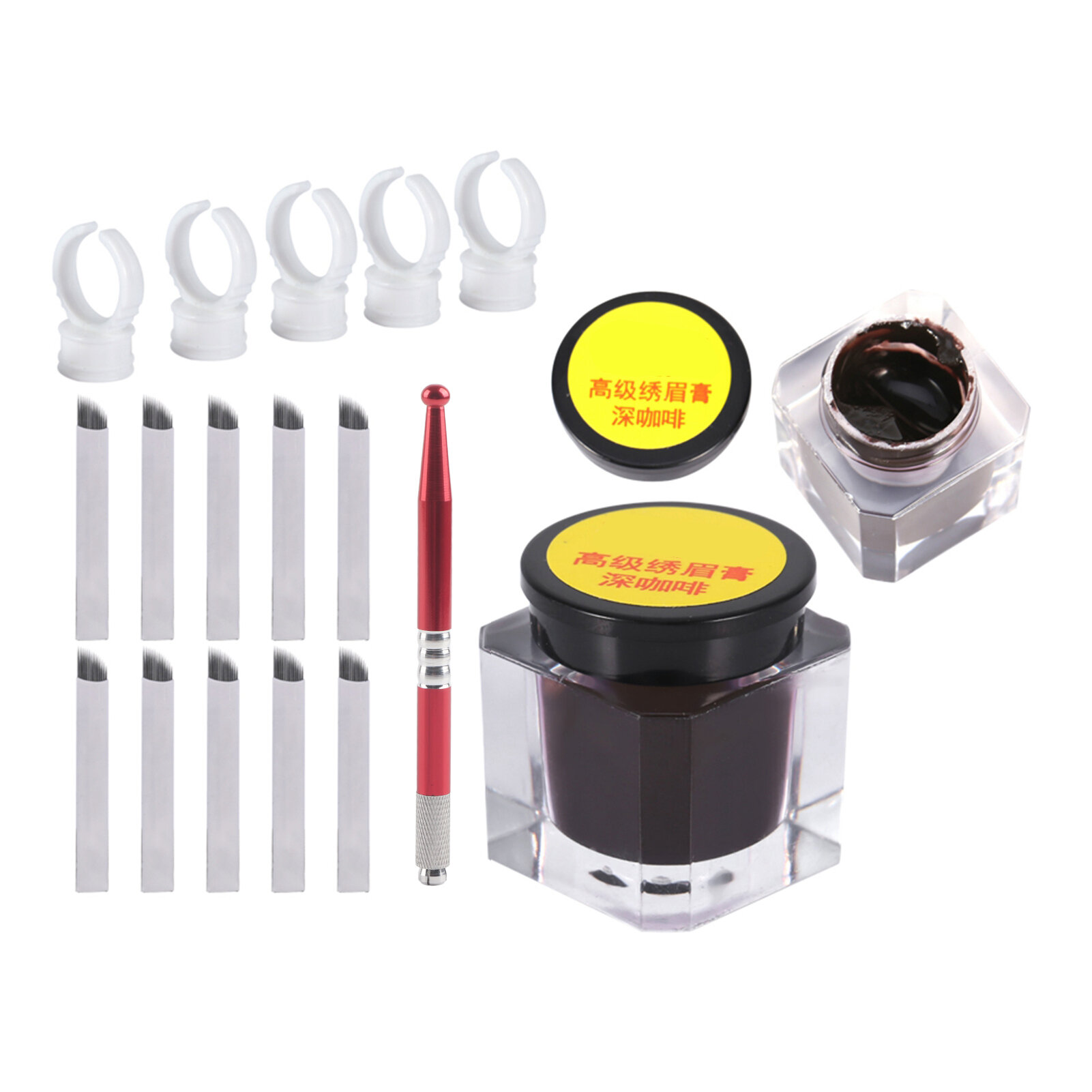 Игла для микроблейдинга и 3D-татуажа бровей, набор инструментов для перманентного макияжа, коррекции формы бровей и отработки пигмента, подходит для начинающих
