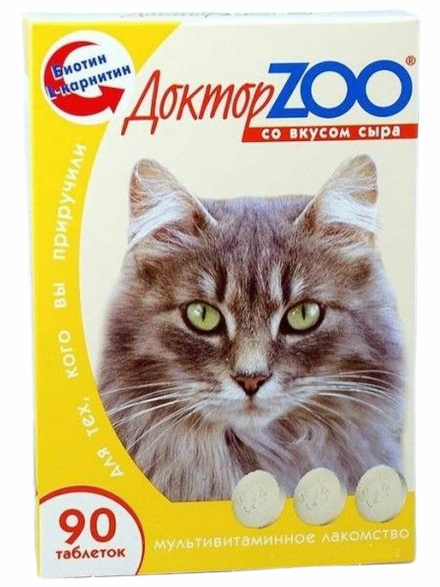 Доктор Зоо для кошек со вкусом сыра 90 таб.