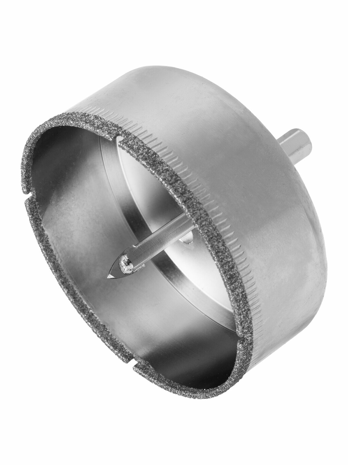 Сверло алмазное по стеклу и керамике Сибртех, 70 х 55 мм, 6-гранный хвостовик, с центрирующим сверлом, сталь 45, 72727