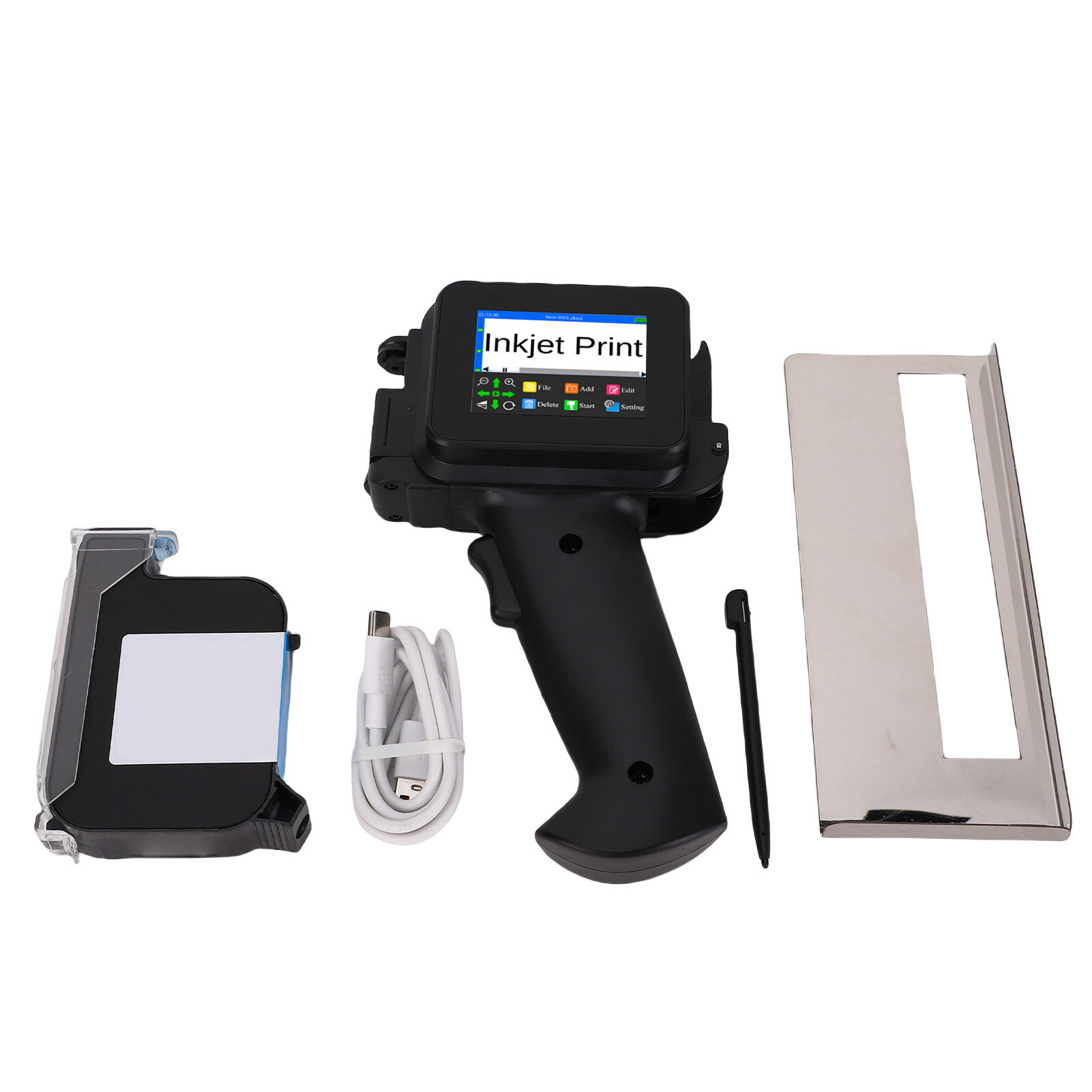 Ручной струйный принтер 600 точек на дюйм Портативный быстросохнущий картридж с чернилами 42 мл Маленький ручной принтер для текстовых этикеток и графики