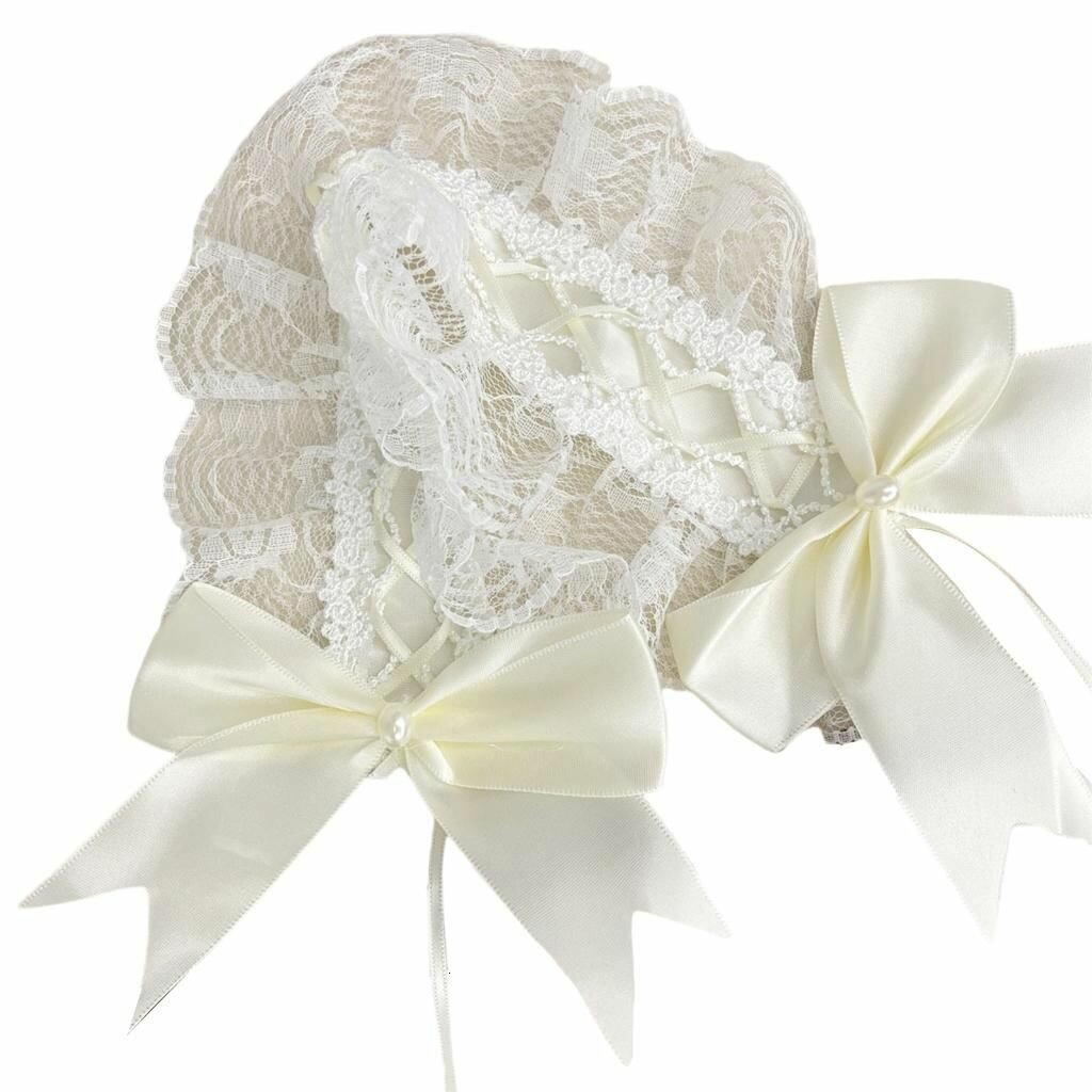 Аниме-ободок с кружевным бантом, Желтый