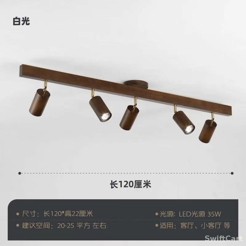 Стильная люстра свинцовая вращающаяся 5 рожковая 28 Вт с деревянными рельсами эксклюзивный потолочный светильник