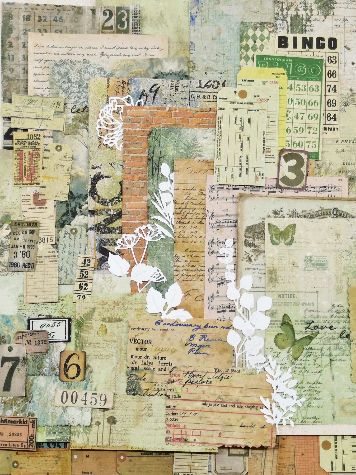 Набор бумаги ручного отлива и вырубка для скрапбукинга (115 элементов)