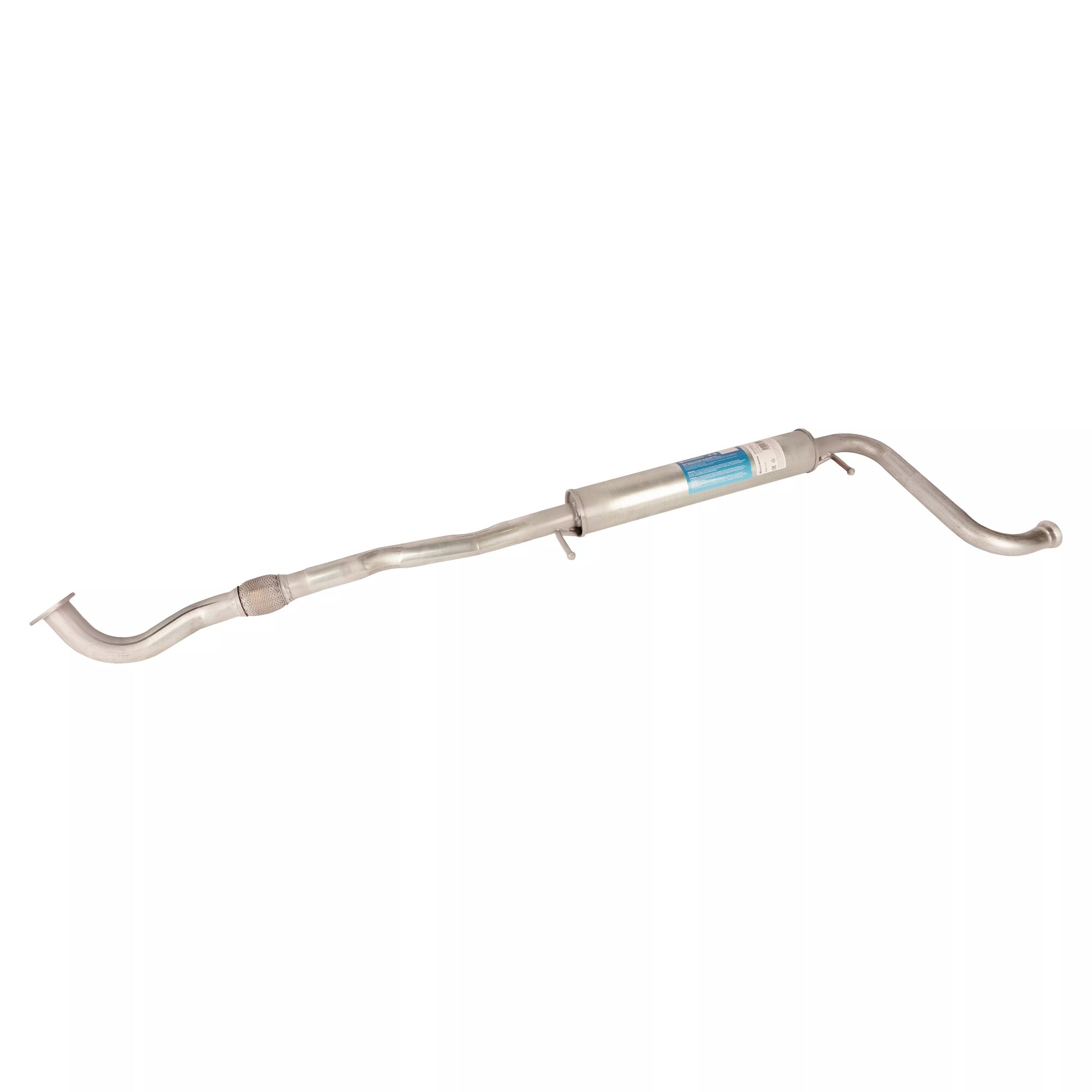 Глушитель доп. (резонатор) для а/м ВАЗ-2170, 21101 дв.1,6 с гофрой под катколлектор ЕВРО-3 алюм. (BOOMERANG)