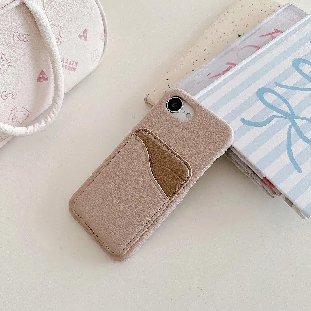 Роскошный кожаный чехол с цветными блоками и карманом для карточек для iPhone 11, 12, 13, 14, 15, 16, 17 Pro Max Plus, защитный чехол для телефона