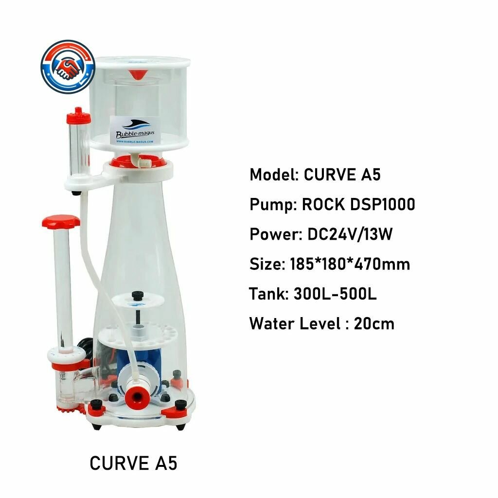 Скиммер для морского аквариума Bubble Magus CURVE A5/A8/A9, белый белковый сепаратор с игольчатым колесом, тихая работа, лёгкая чистка