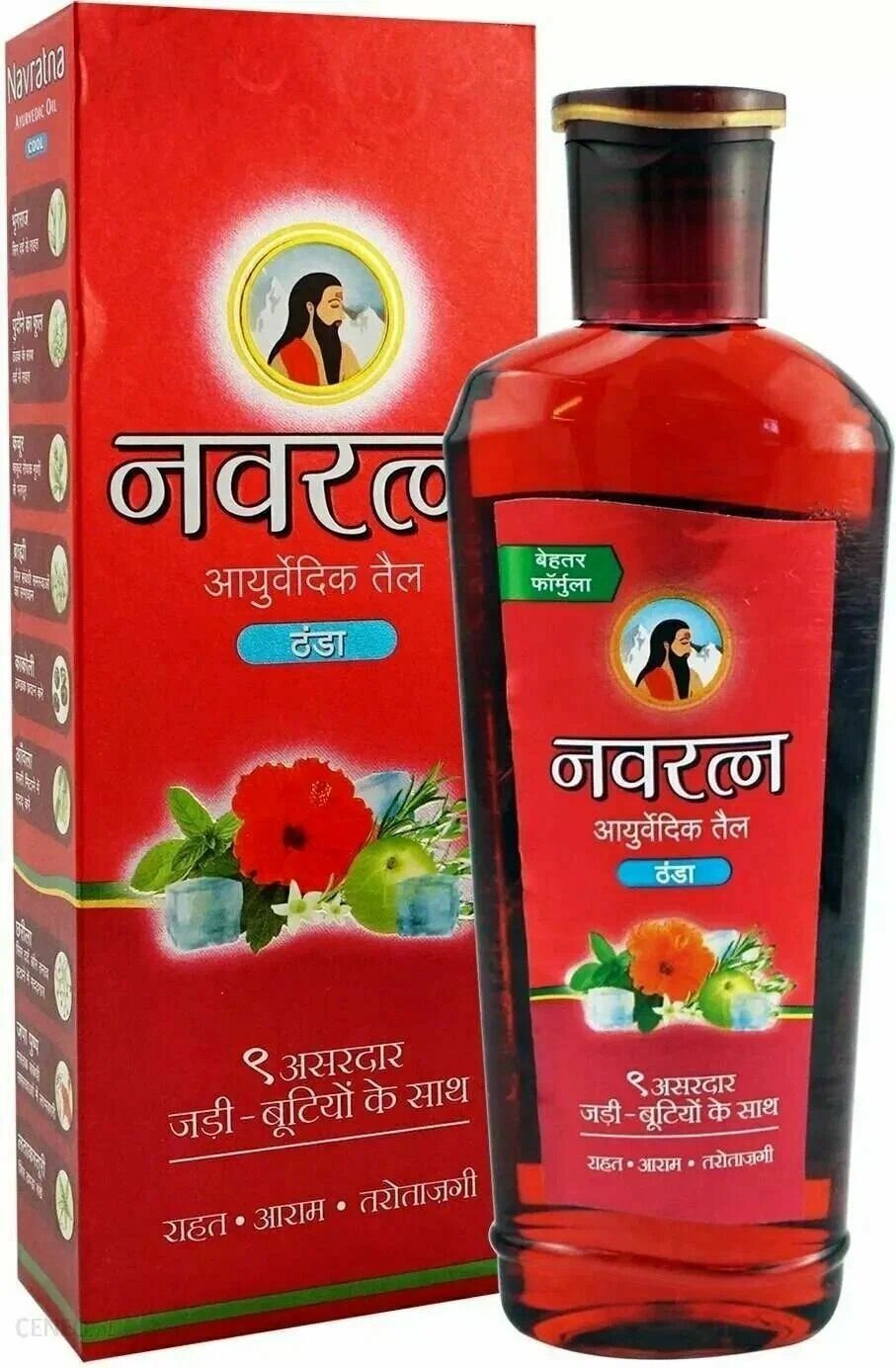 Ayurvedic Oil NAVRATNA, Emami Ltd. (Аюрведическое массажное масло навратна, для головы и тела, охлаждающее, Эмами), 180 мл.