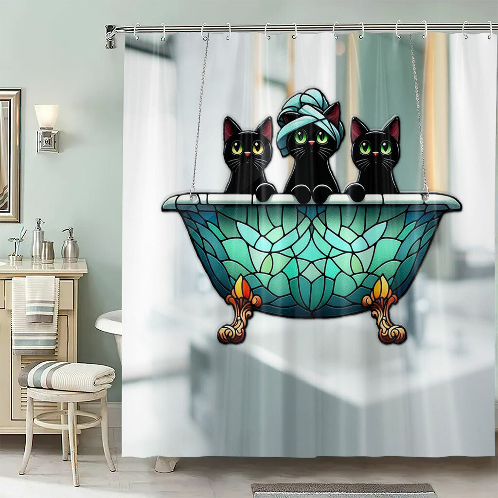 Штора Для Ванной Тканевая, Высота 180 См, Ширина 180 См, Высота 200 См, Ширина 200 См, усиленные Крючки, 12 Штук