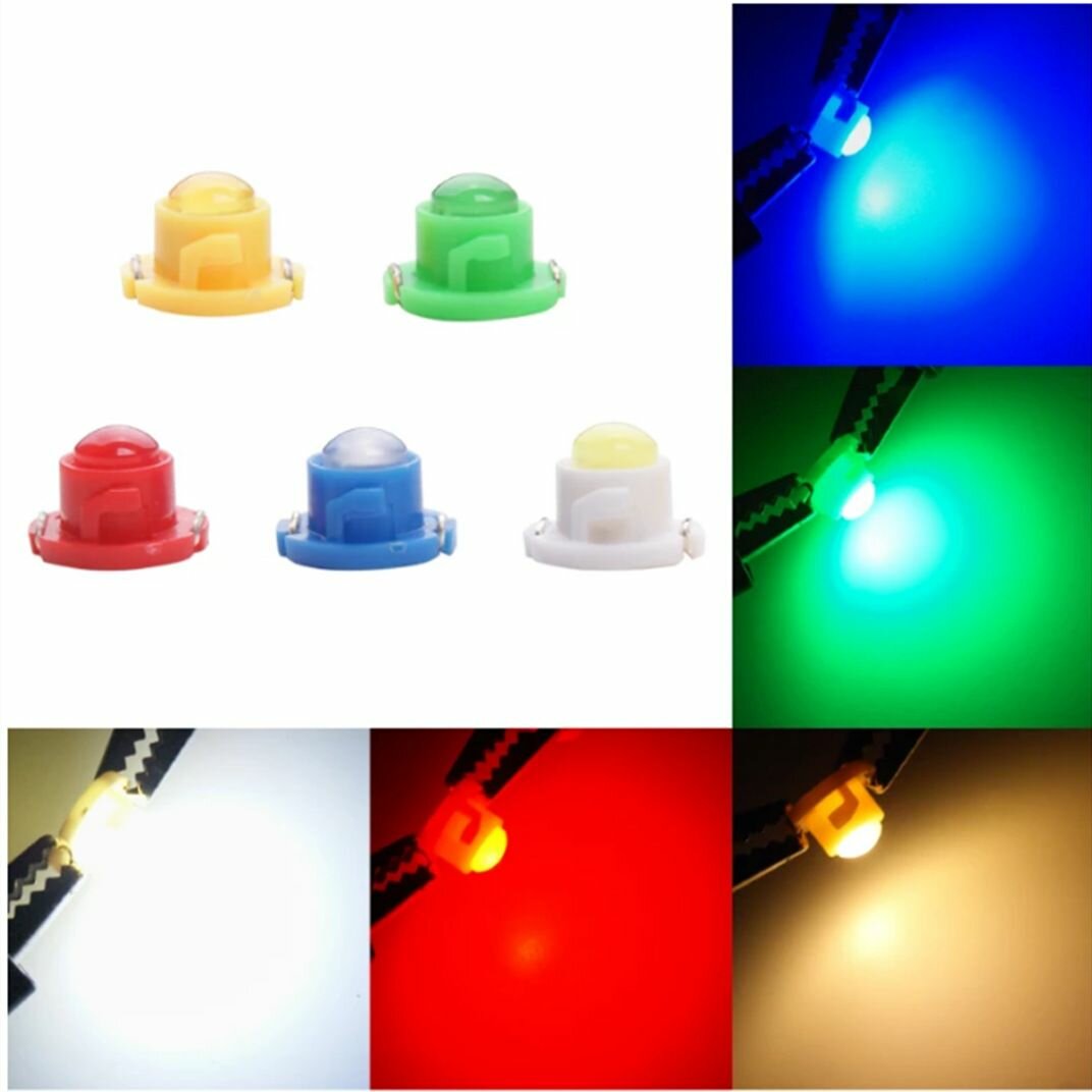 Лампа автомобильная T3, 10 шт. арт. t3 led green