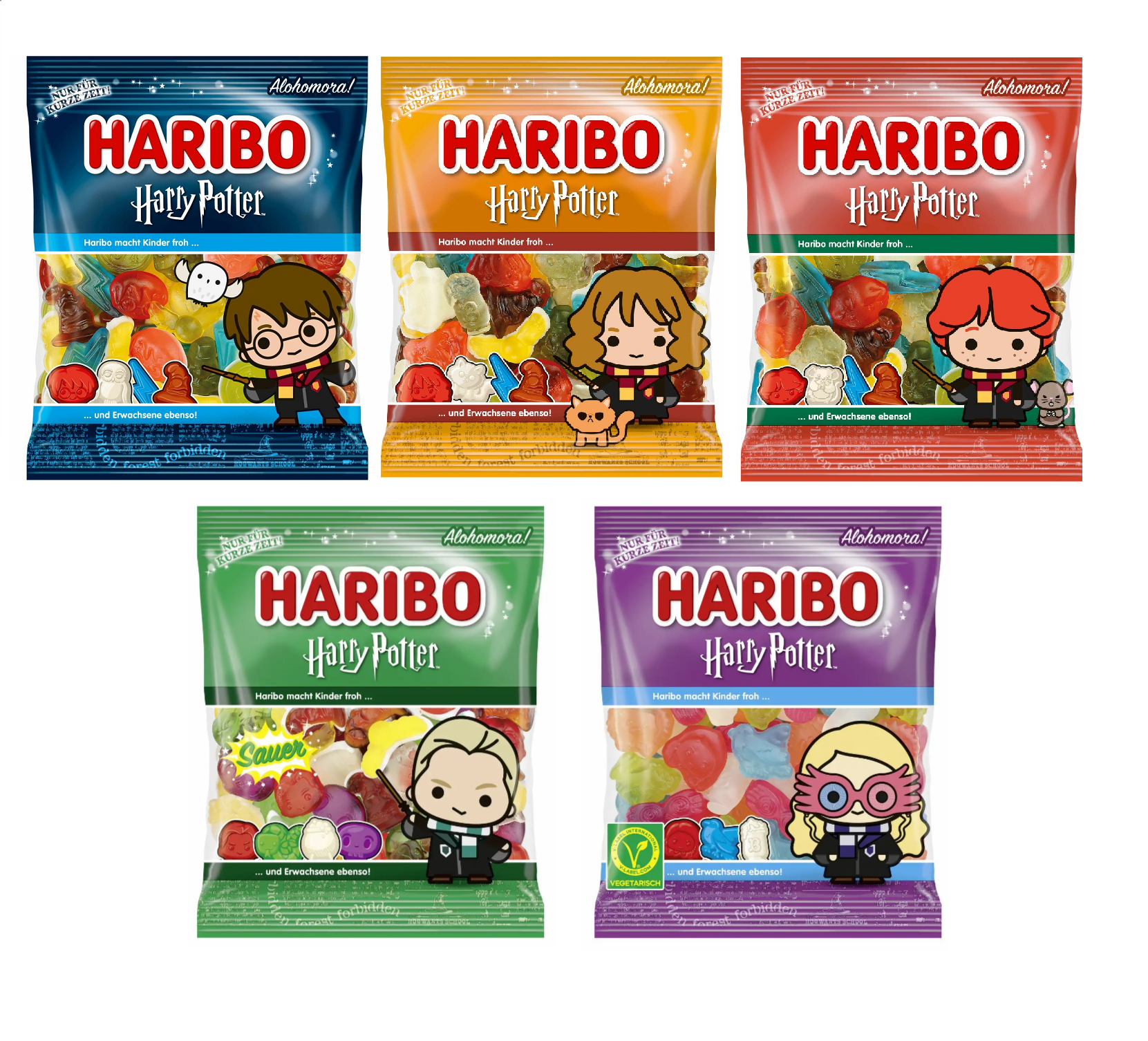 Набор жевательного мармелад Haribo, (Harry Potter и Ко), 5 уп по 160 гр.