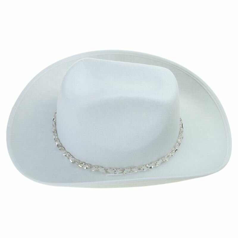 Ковбойская шляпа с бриллиантами-Белый