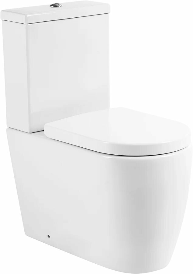 Унитаз-компакт напольный BelBagno Marino BB105CPR BB865SC с микролифтом, безободковый, антивсплеск, фарфоровый, белый, глянцевый, овальный, с нижним подводом, сиденье для унитаза в комплекте