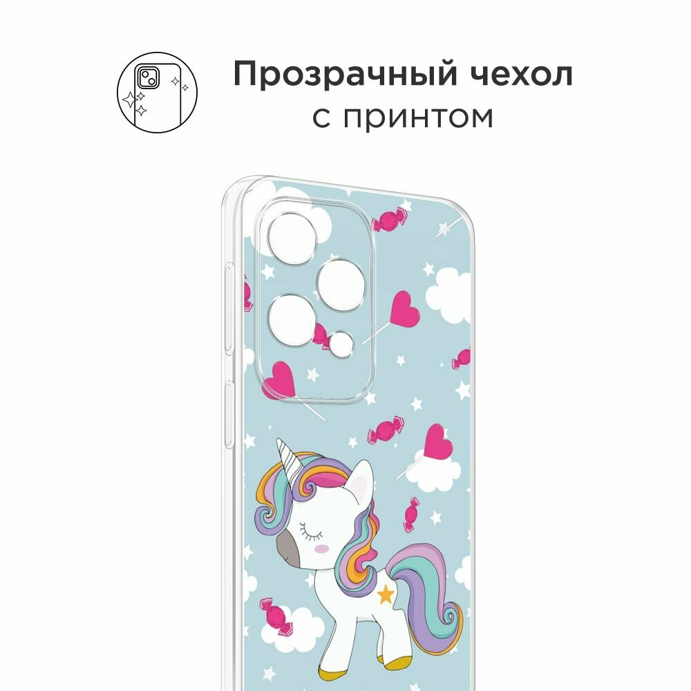 Чехол на Tecno Camon 30S / Текно Камон 30S с принтом "Сладкий единорожек" — фото 1