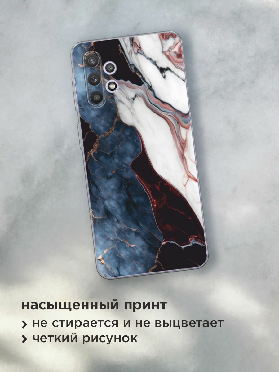 Чехол на Samsung Galaxy A32 / Самсунг Галакси А32 с принтом "Благородный мрамор" — фото 1