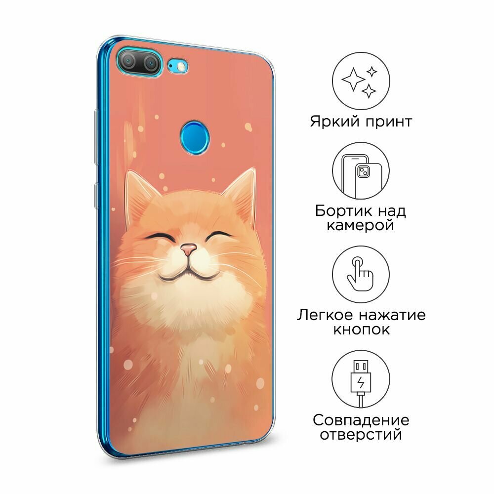 Чехол на Honor 9 Lite / Хонор 9 Лайт с принтом "Довольный рыжий котик" — фото 1