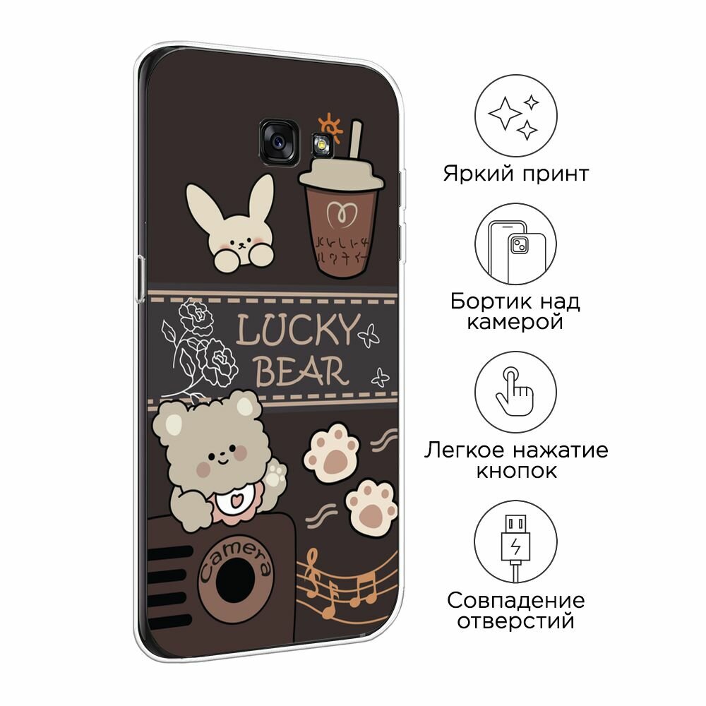 Чехол на Samsung Galaxy A7 2017 / Самсунг Галакси А7 2017 с принтом "Lucky bear coffee 1" — фото 1