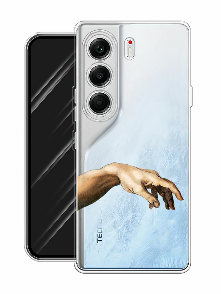 Чехол на Tecno Camon 40 Pro / Текно Камон 40 Про с принтом Creazione di Adamo 1, прозрачный — фото 1
