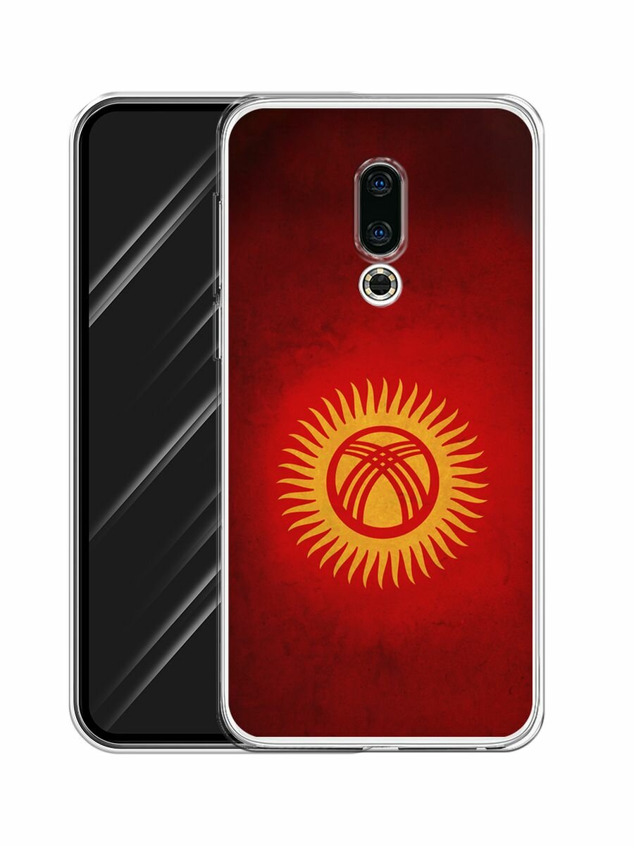 Силиконовый чехол на Meizu 16th / Мейзу 16th с принтом "Флаг Киргизии" — фото 1