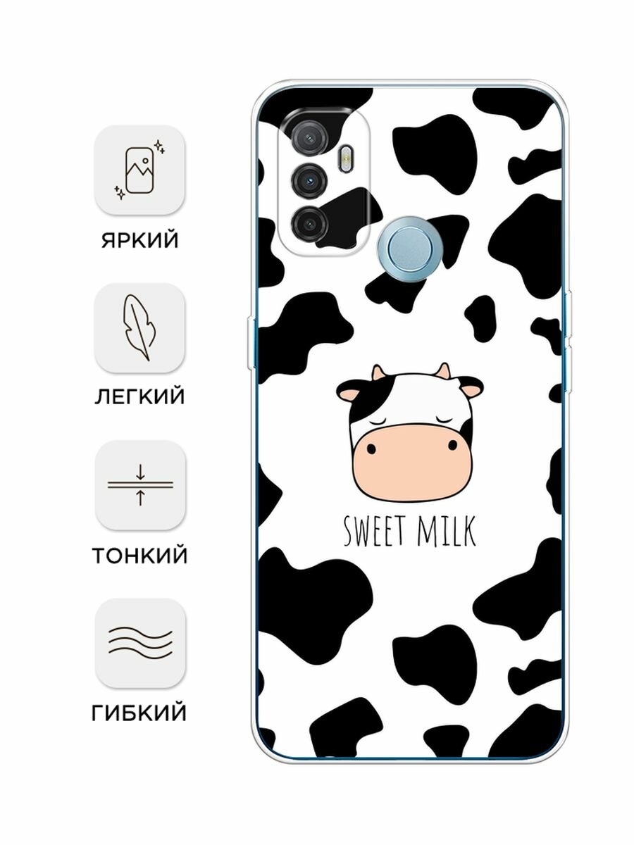 Силиконовый чехол на Oppo A53 / Оппо А53 с принтом Sweet milk — фото 1