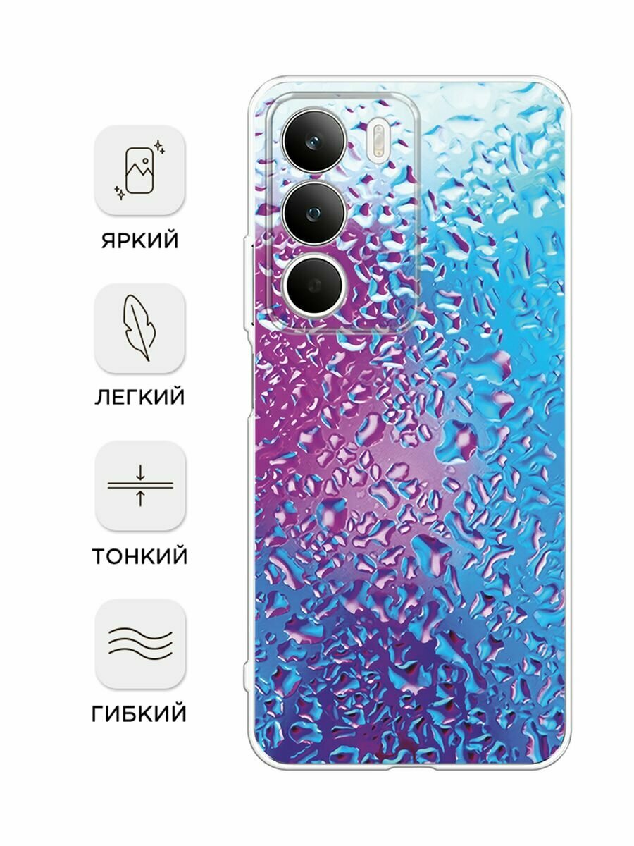 Чехол на Realme C71/P3 Lite 4G / Реалми С71/P3 Лайт 4G с принтом "Капли на стекле" — фото 1