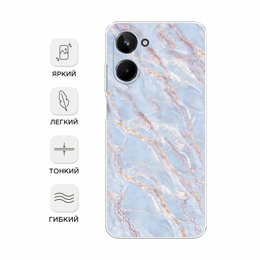 Чехол на Realme 10 4G / Реалми 10 4G с принтом "Сиреневый мрамор" — фото 1