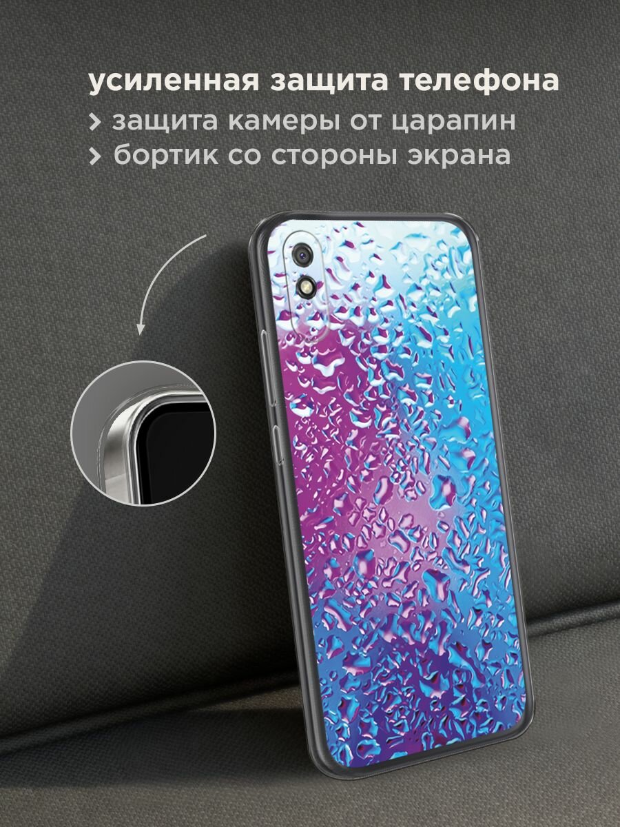Чехол на Xiaomi Redmi 9A / Сяоми Редми 9А с принтом "Капли на стекле" — фото 1