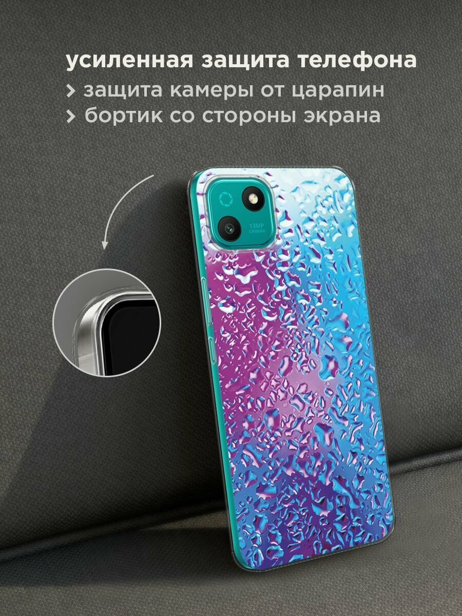 Силиконовый чехол на Wiko T10 / Вико Т10 с принтом "Капли на стекле" — фото 1