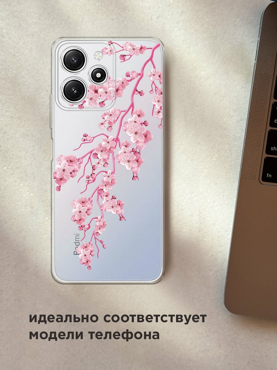 Чехол на Xiaomi Redmi 12 / Сяоми Редми 12 с принтом "Ветка сакуры 2" — фото 1