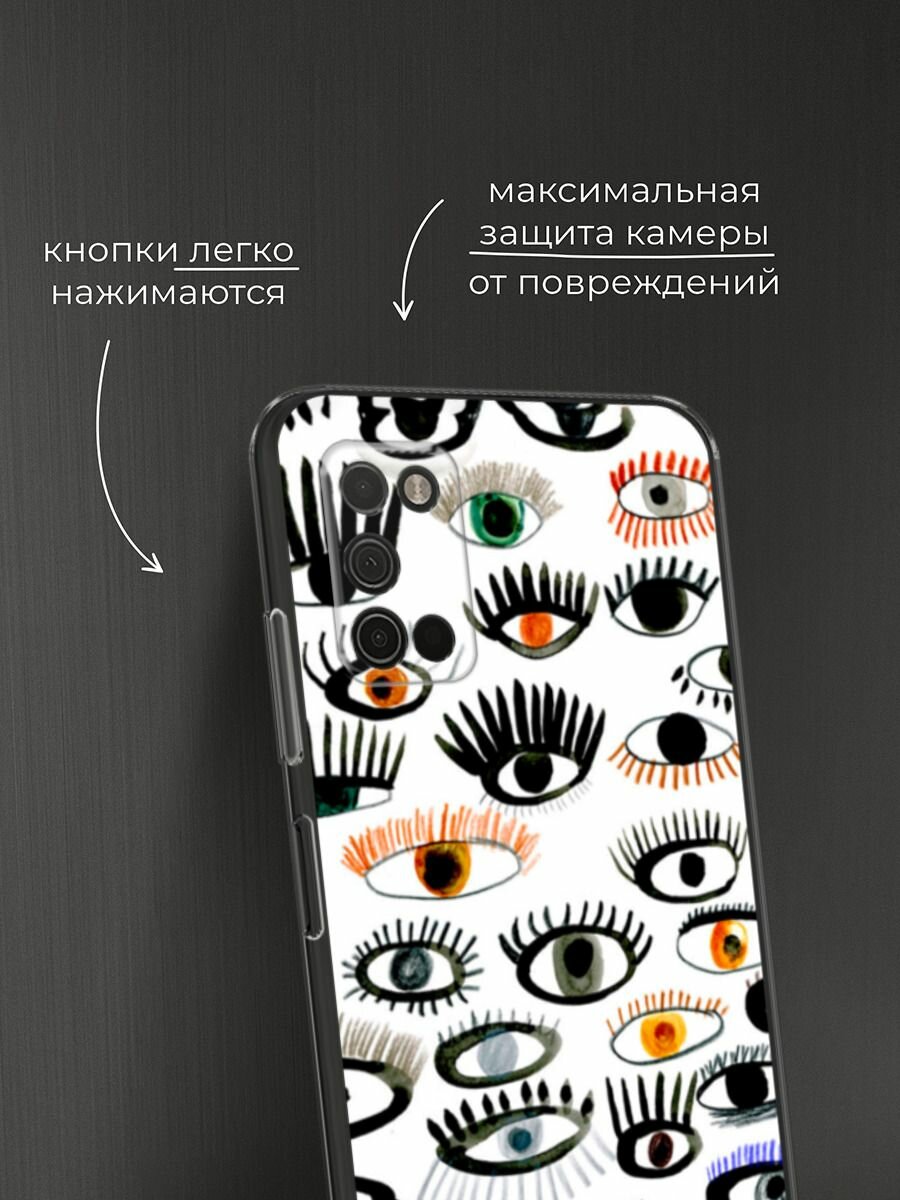 Чехол на Samsung Galaxy A03S / Самсунг Галакси A03S с принтом "Глаза акварель" — фото 1