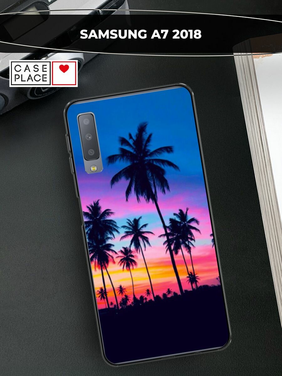 Чехол на Samsung Galaxy A7 2018 / Самсунг Галакси А7 2018 с принтом "Закат 5"