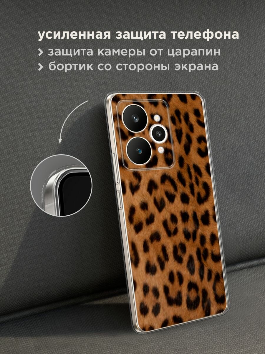 Силиконовый чехол на Realme 15 / Реалми 15 с принтом "Мех леопарда" — фото 1