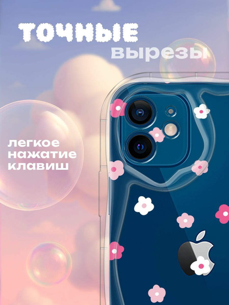 Чехол на Apple iPhone 12/12 Pro / Айфон 12 с принтом "Весенние цветочки рисунок" — фото 1