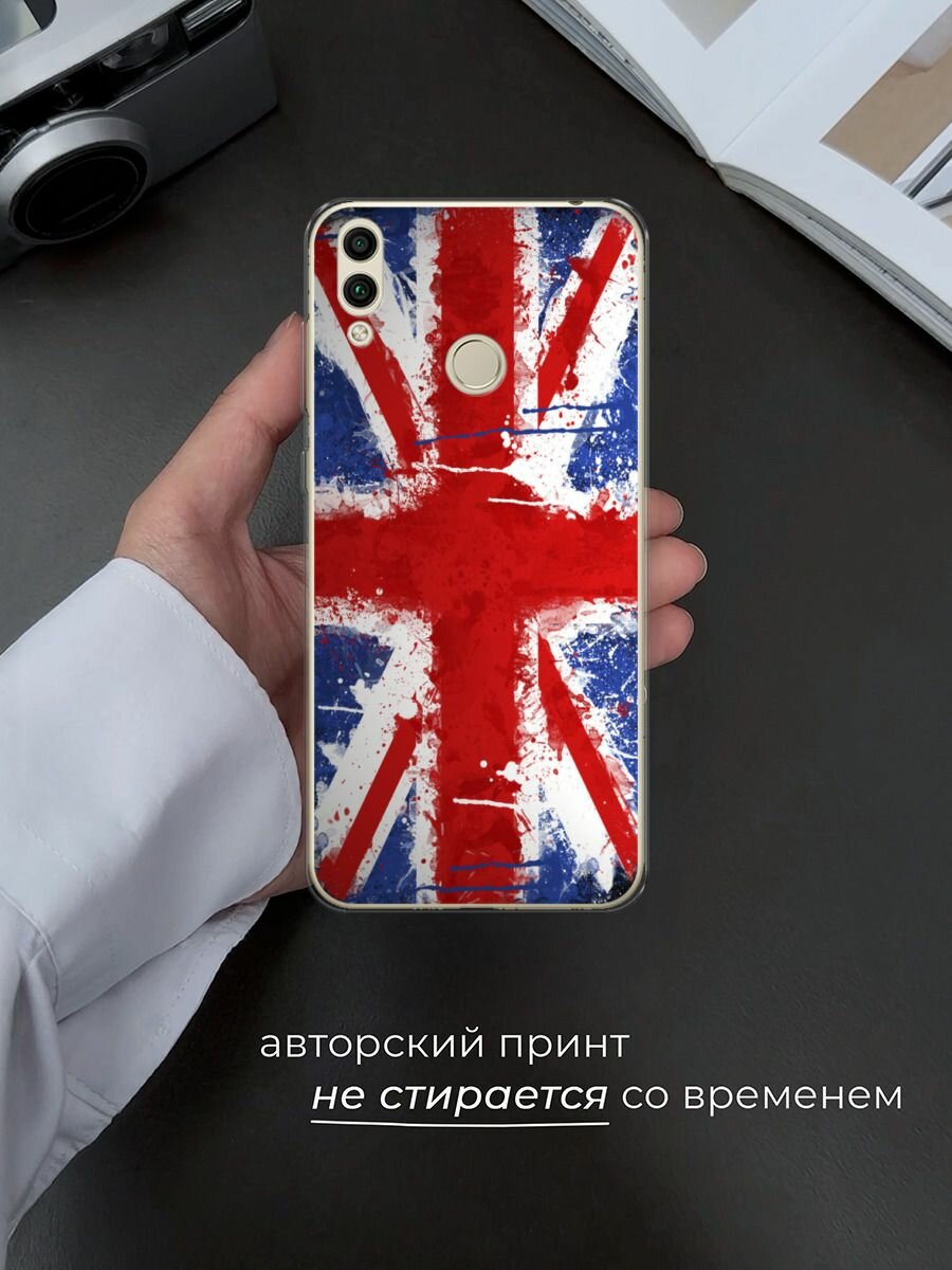 Чехол на Honor 8C / Хонор 8С с принтом "Флаг Великобритании 2" — фото 1