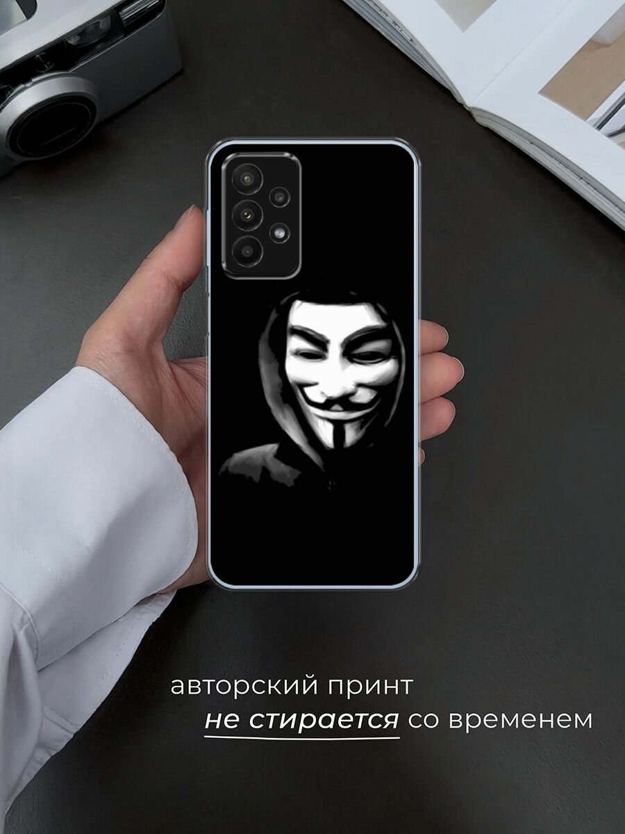 Чехол на Samsung Galaxy A23 / Самсунг Галакси А23 с принтом "Анонимус" — фото 1