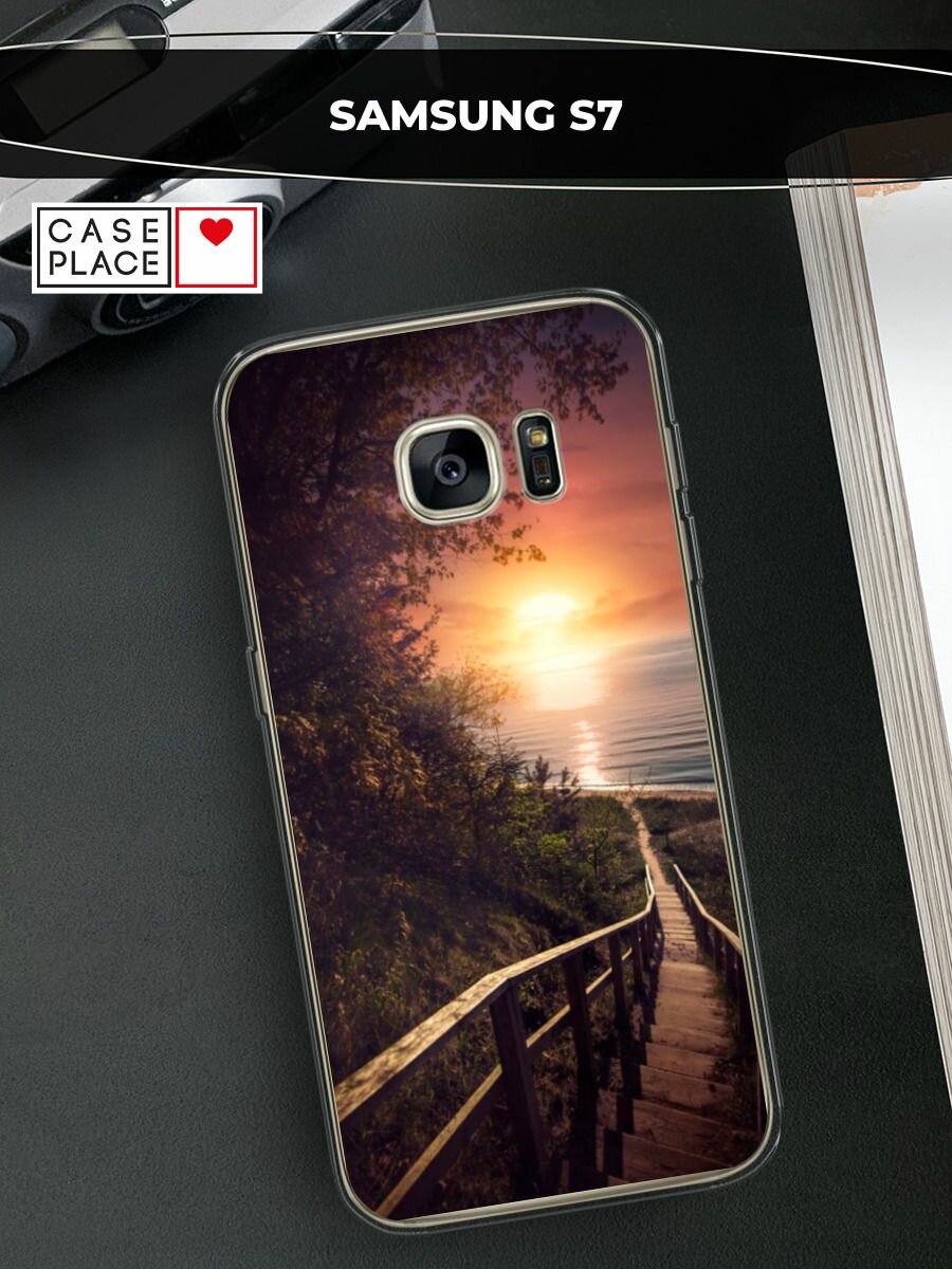 Чехол на Samsung Galaxy S7 / Самсунг Галакси С 7 с принтом "Мост у воды"