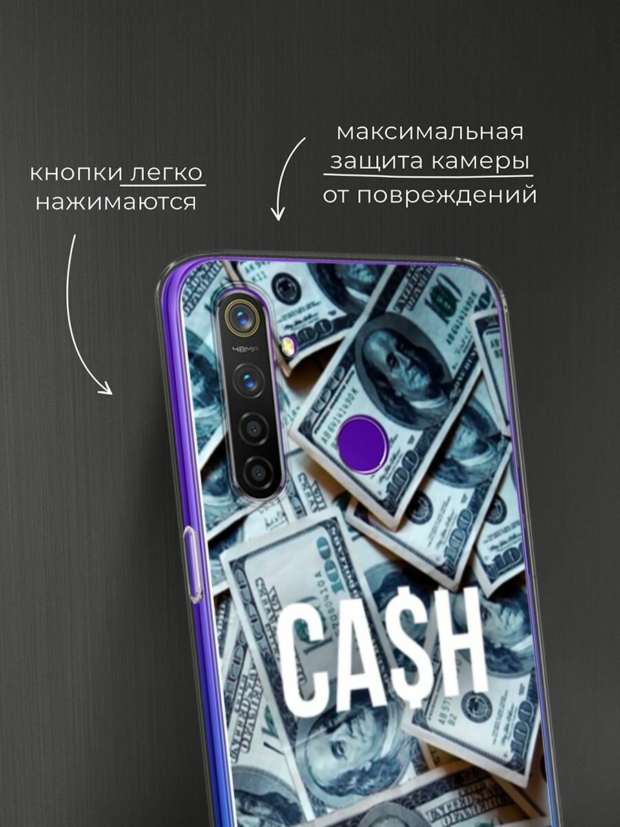 Силиконовый чехол на Realme 5 Pro / Реалми 5 Про с принтом "Cash" — фото 1
