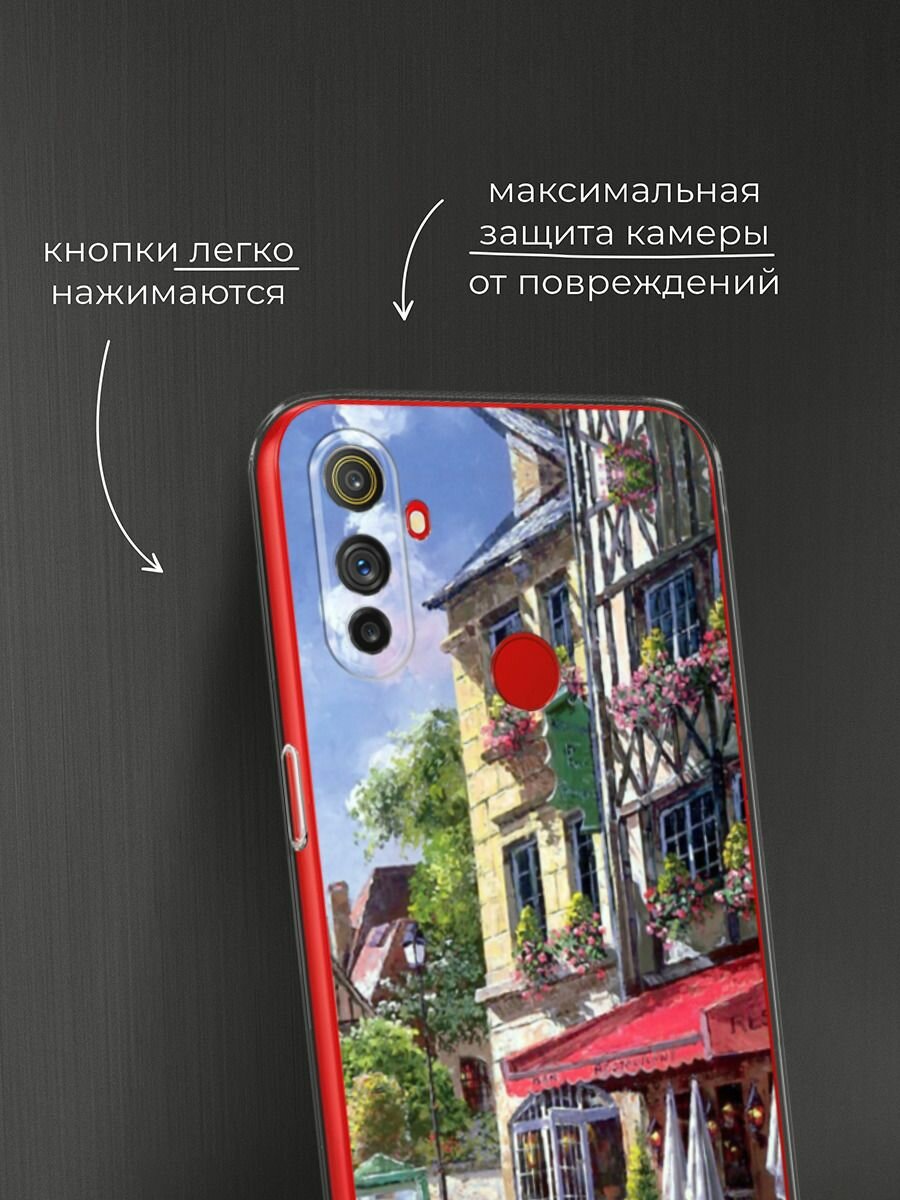Силиконовый чехол на Realme C3 / Реалми C3 с принтом "Старая улица" — фото 1